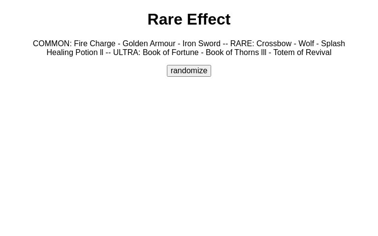 Rare Effect ― Perchance Generator