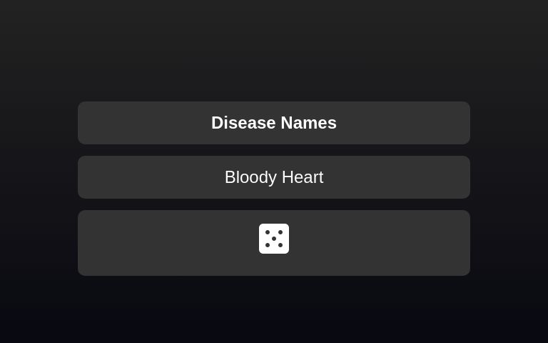 Disease Names ― Perchance Generator