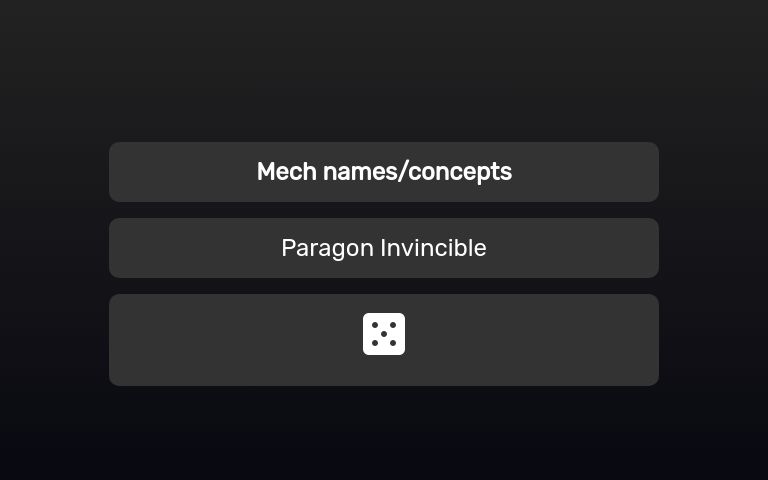Mech names/concepts ― Perchance Generator