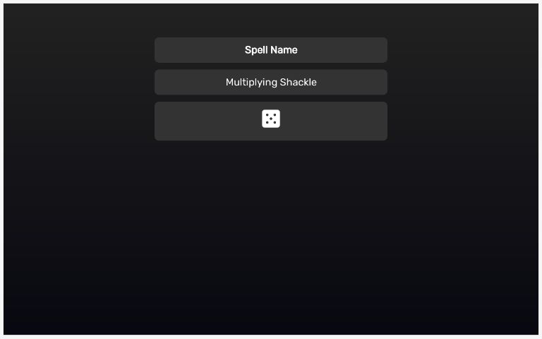 Spell Name ― Perchance Generator