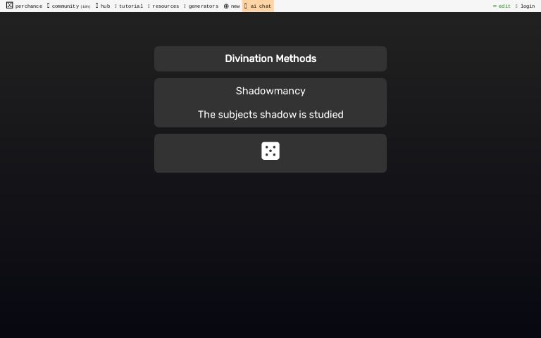 Divination Methods ― Perchance Generator