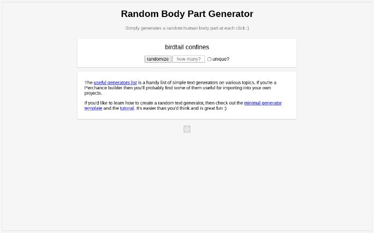 Random Body Part Generator