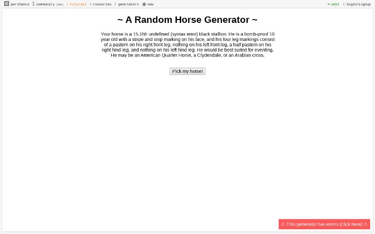 A Random Horse Generator