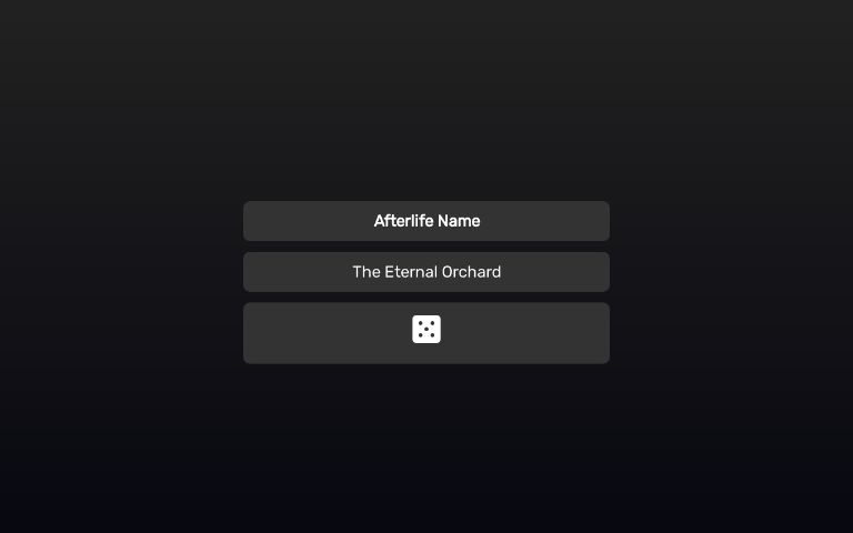 Afterlife Name ― Perchance Generator