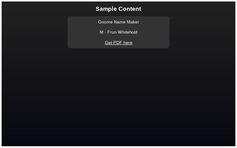 Sample Content ― Perchance Generator