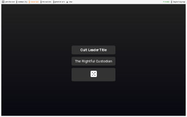 Cult Leader Title ― Perchance Generator
