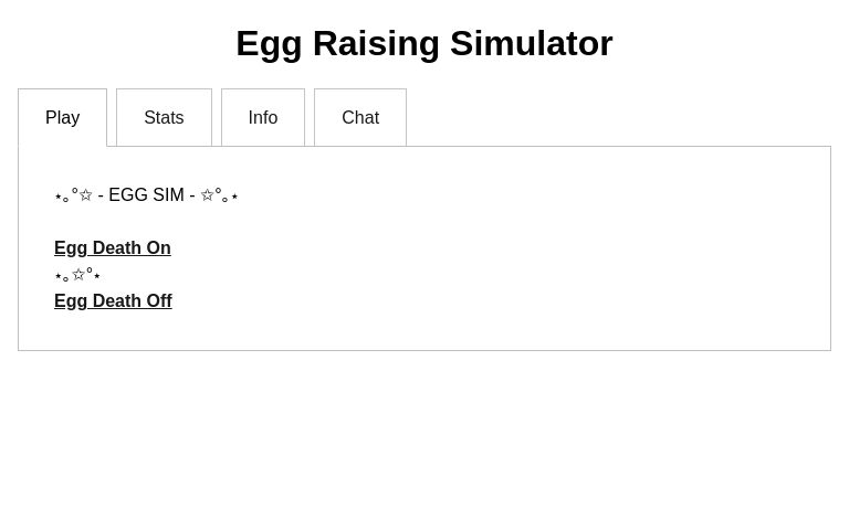 Egg Raising Simulator ― Perchance Generator