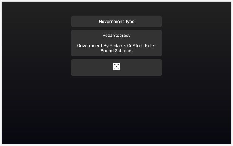 Government Type ― Perchance Generator