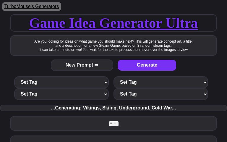 Game Idea Generator Ultra (Slower + Better)