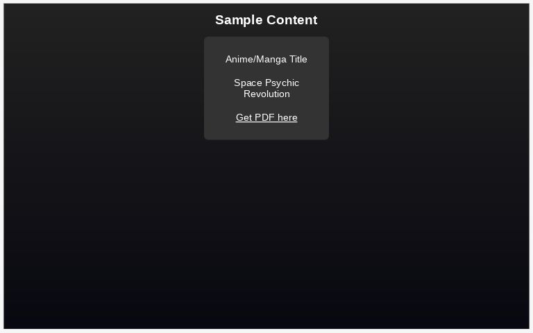 Sample Content ― Perchance Generator