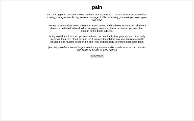 pain ― Perchance Generator