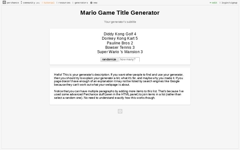 Mario Game Title Generator