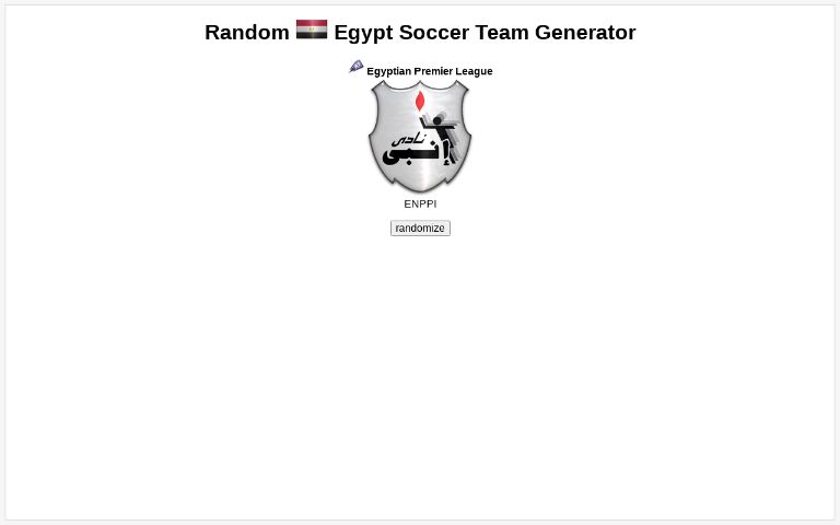 Random Egypt Soccer Team Generator
