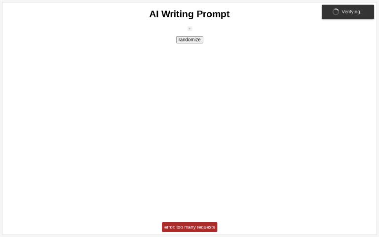 AI Writing Prompt ― Perchance Generator