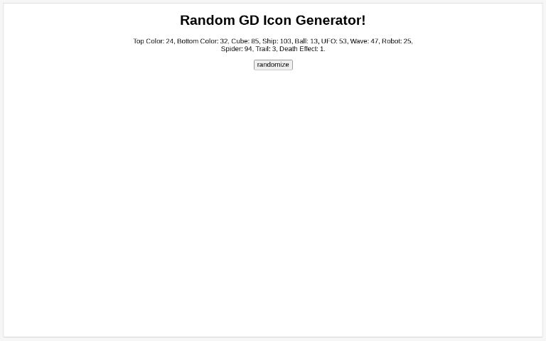 Random GD Icon Generator!