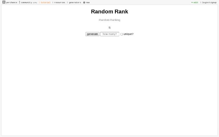 Random Rank ― Perchance Generator