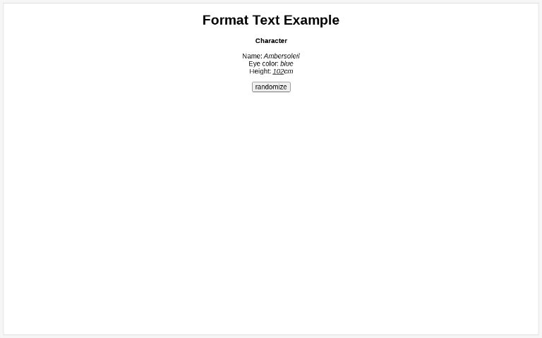 Format Text Example ― Perchance Generator