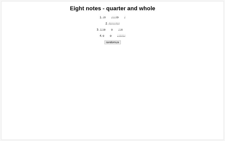 Eight notes - quarter and whole ― Perchance Generator