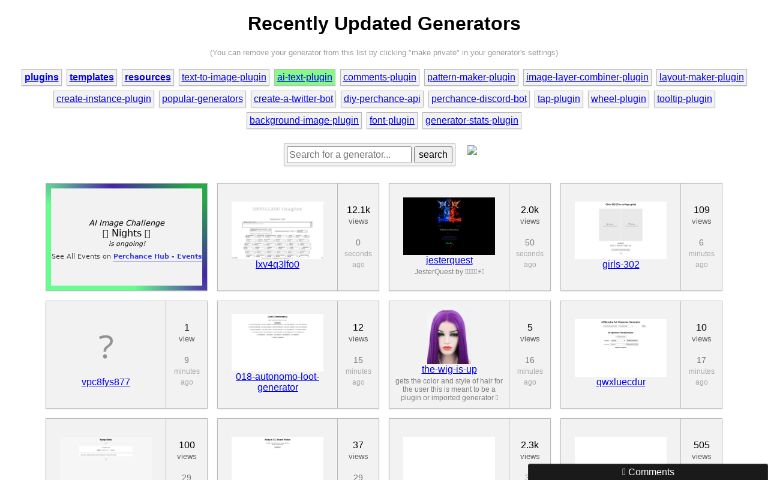 Recently Updated Generators