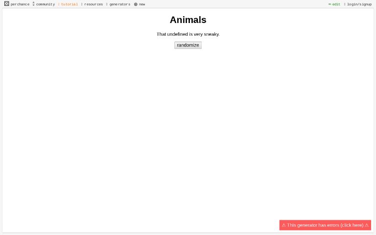 Animals ― Perchance Generator