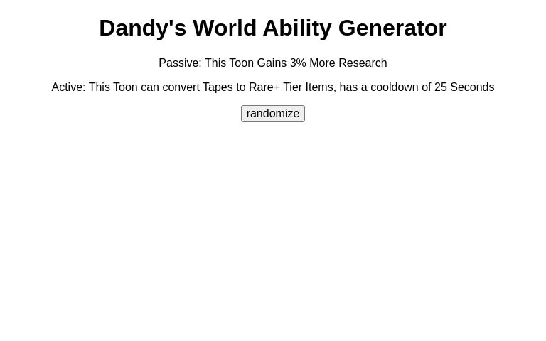 Dandy's World Ability Generator