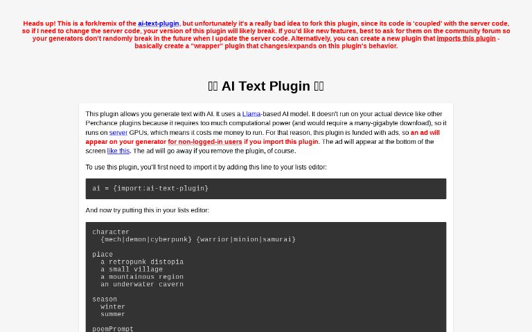🖋️📜 AI Text Plugin 📖🤖