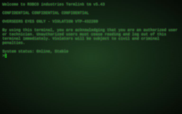 Fallout Terminal Template ― Perchance Generator