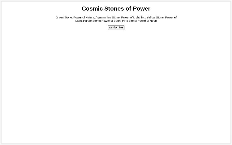 Cosmic Stones of Power ― Perchance Generator