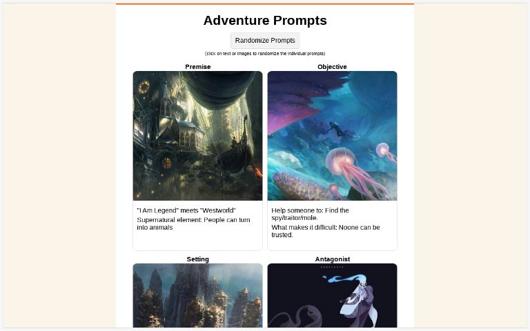 Adventure Prompts ― Perchance Generator