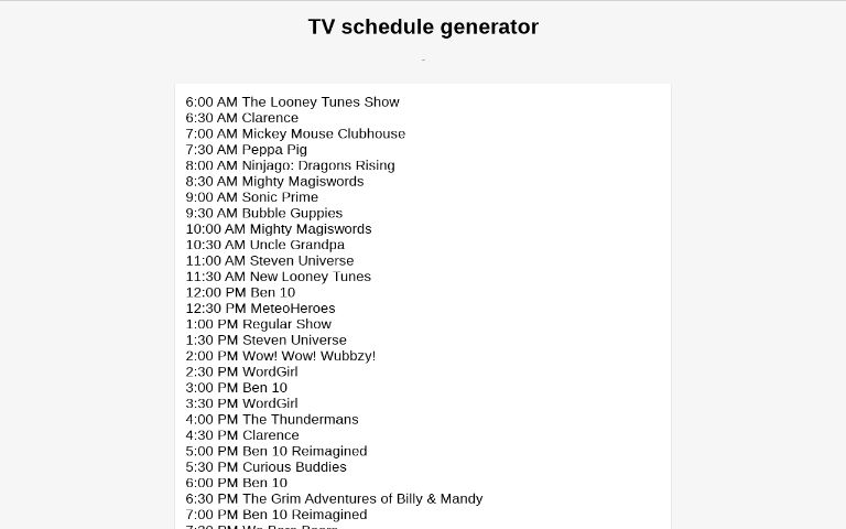 TV schedule generator