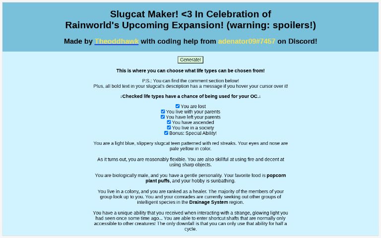 Slugcat Maker!
