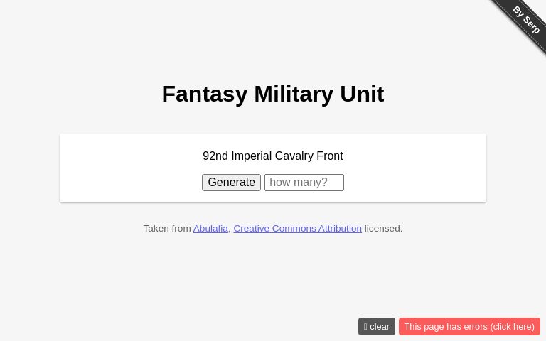 Fantasy Military Unit ― Perchance Generator