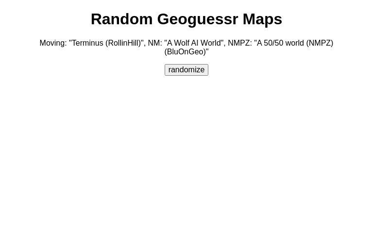 Random Geoguessr Maps ― Perchance Generator