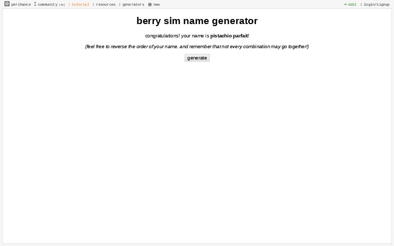 berry sim name generator