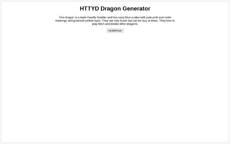 HTTYD Dragon Generator