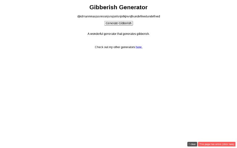Gibberish Generator
