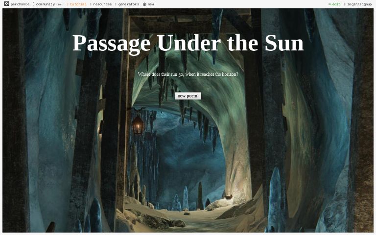 Passage Under the Sun ― Perchance Generator