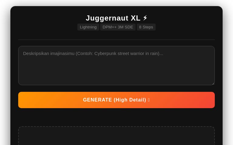 Juggernaut XL ⚡ ― Perchance Generator