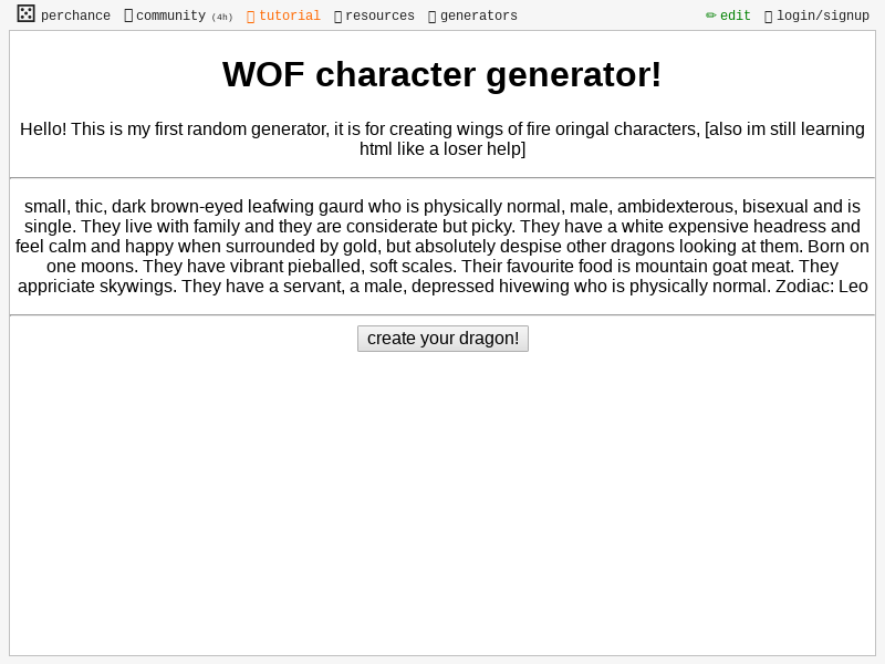 WOF character generator!