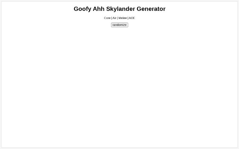 Goofy Ahh Skylander Generator