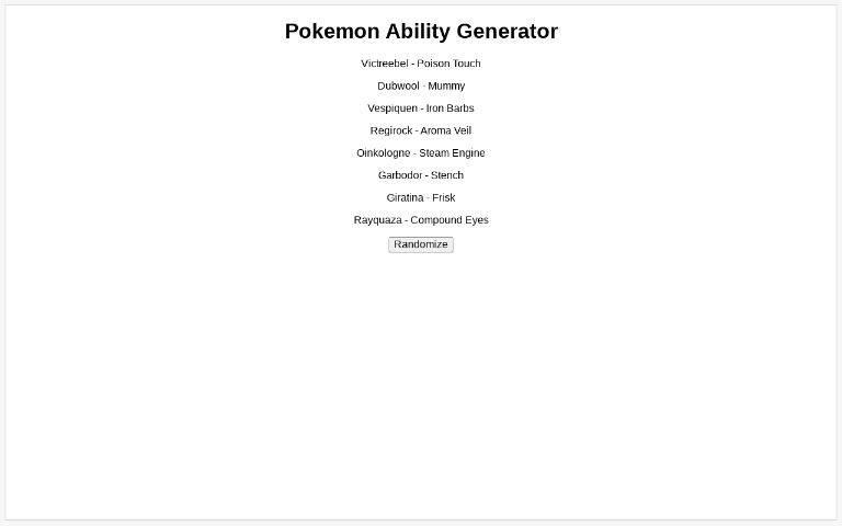 Pokemon Ability Generator
