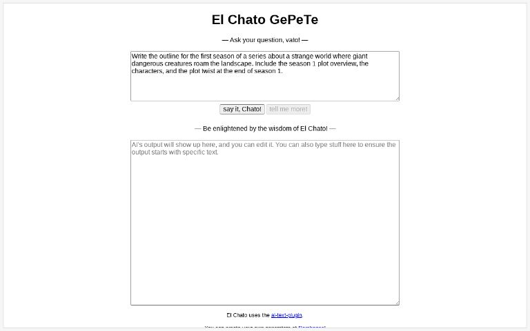 El Chato GePeTe ― Perchance Generator