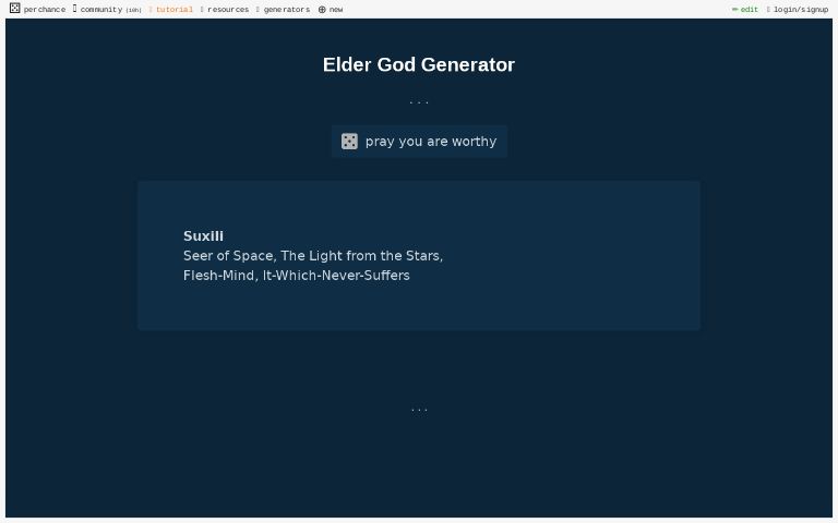 Elder God Generator