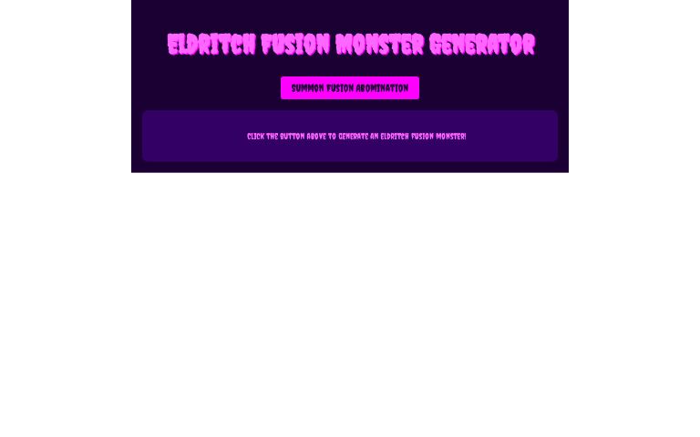 Eldritch Fusion Monster Generator
