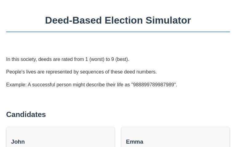 Deed-Based Election Simulator ― Perchance Generator