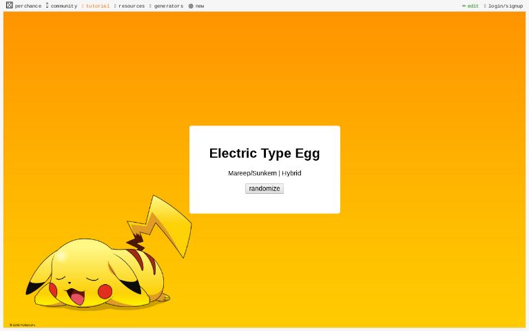 Electric Type Egg ― Perchance Generator