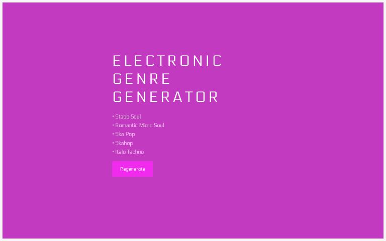 Electronic Genre Generator
