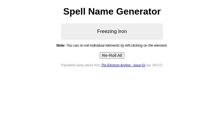 Spell Name Generator