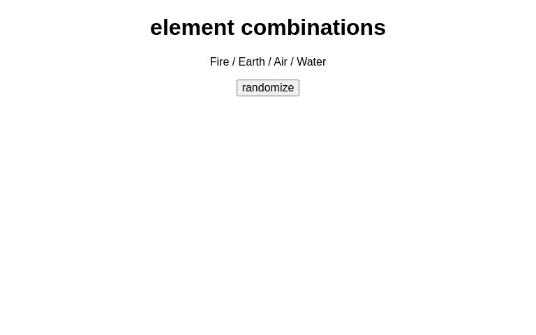 element combinations ― Perchance Generator