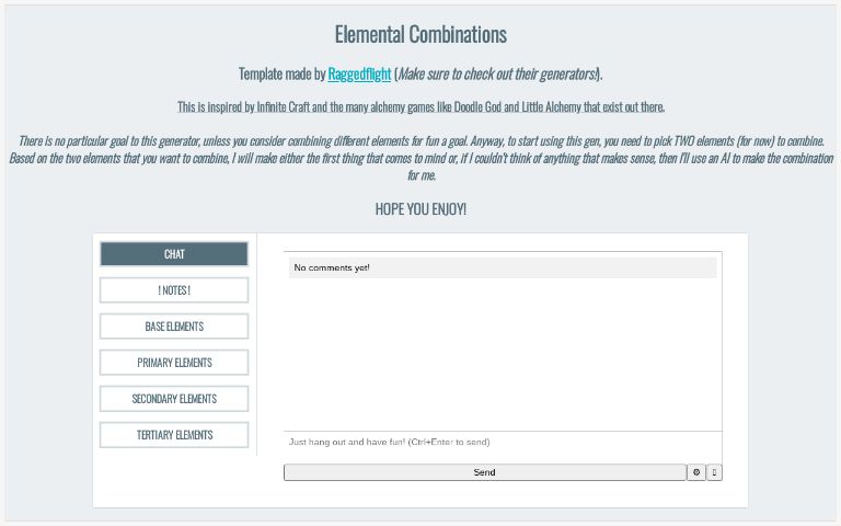 Elemental Combinations ― Perchance Generator